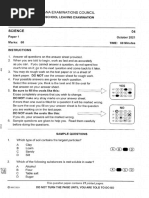Zimsec Nov 2020 Combined Science Paper 1 | PDF