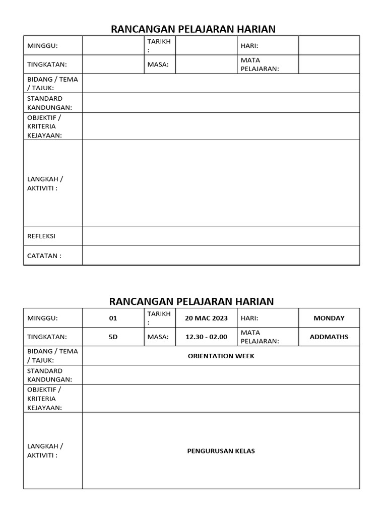 Template RPH | PDF