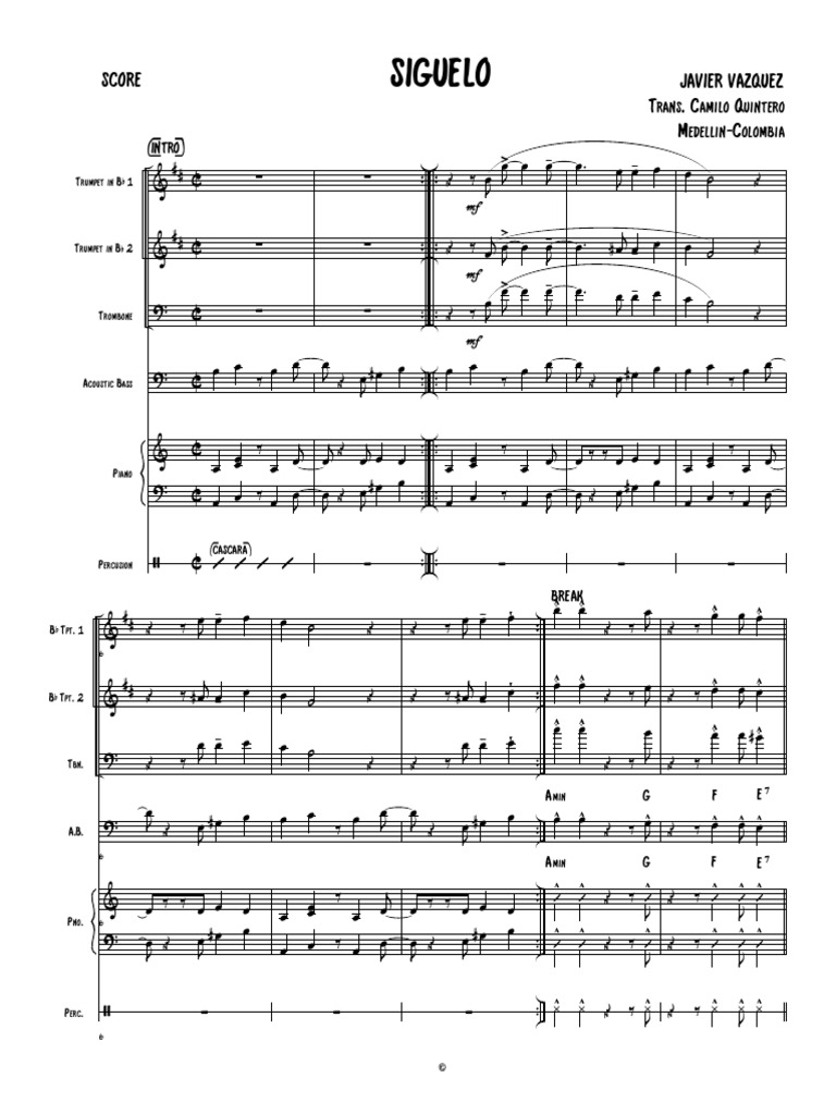 Siguelo Javier Vázquez-Score | PDF