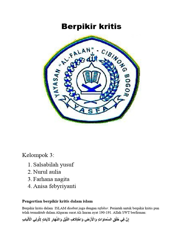 Berpikir Kritis | PDF