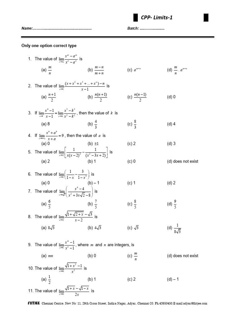 Limits 1 Pdf Trigonometric Functions Functions And Mappings