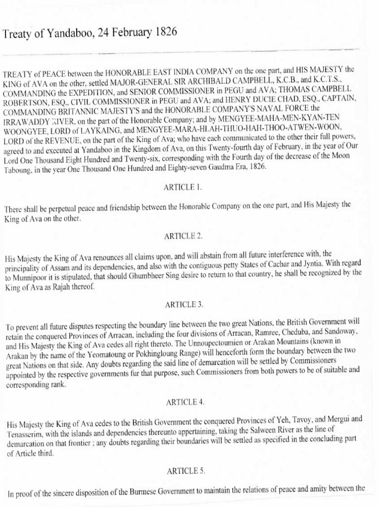 Yandaboo Treaty | PDF