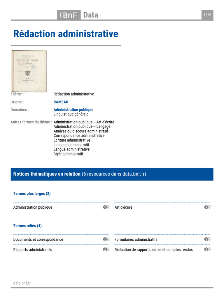 Rédaction Administrative: Rameau Administration Publique | PDF