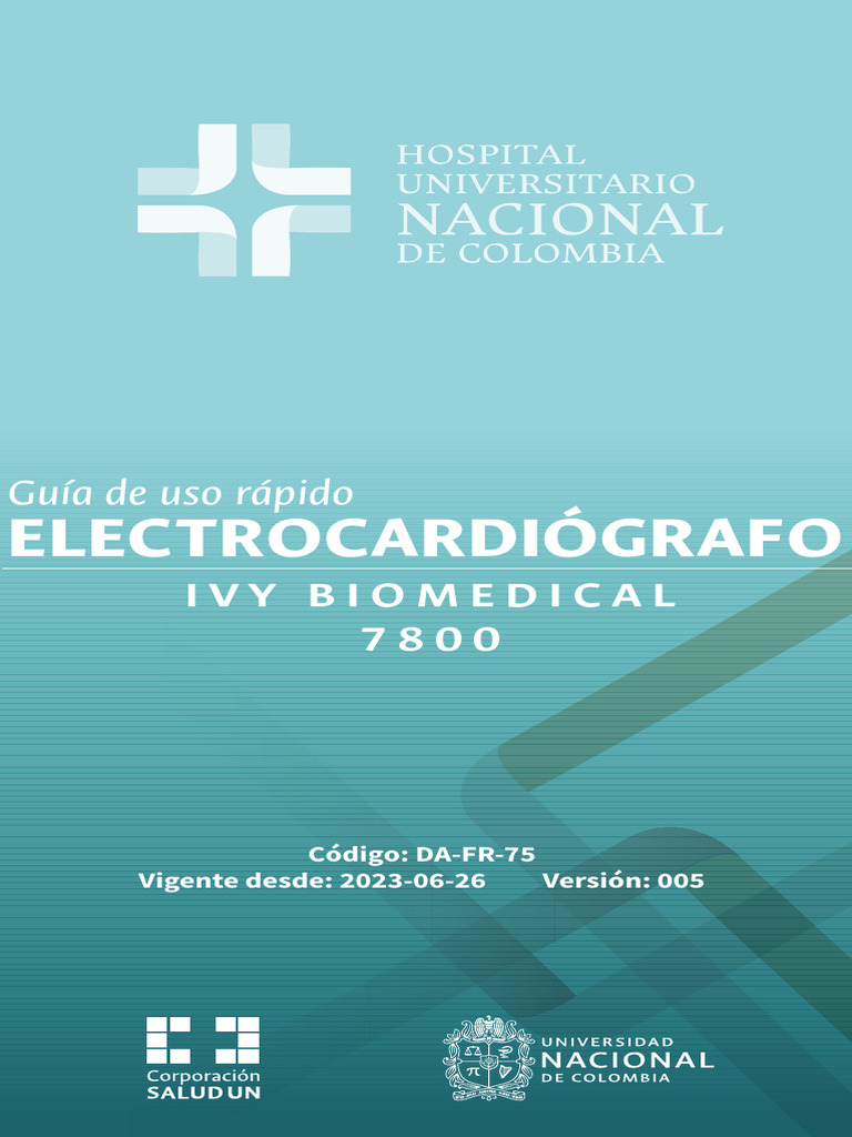 Guia de Uso Electrocardiografo | PDF | Electrocardiografia | Enchufes y tomas de corriente alterna