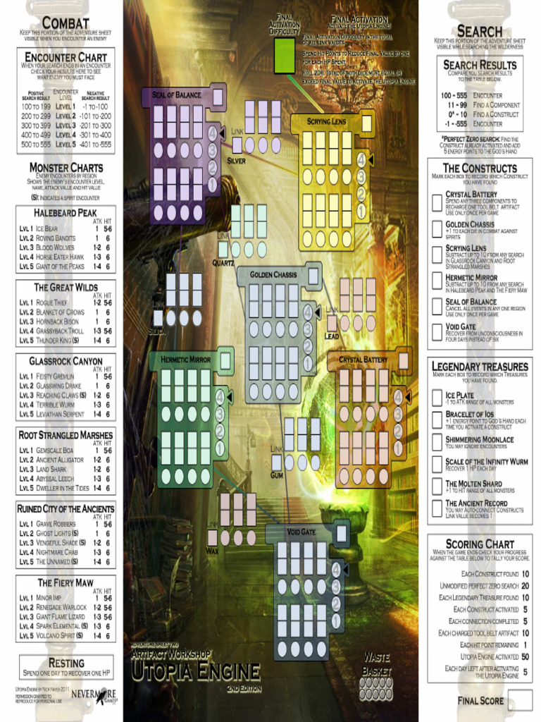 Utopia Engine Adventure Sheet Two Final Version Holes | PDF