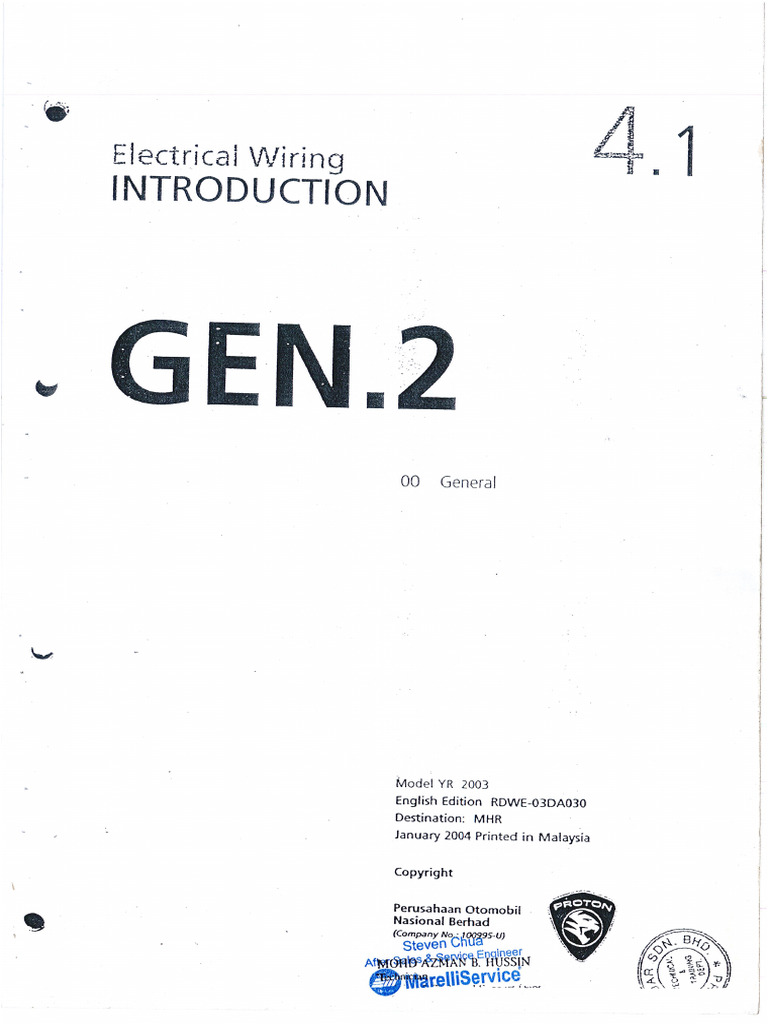 PROTON GEN 2 Campro MODEL SP4H WIRING DIAGRAM | PDF
