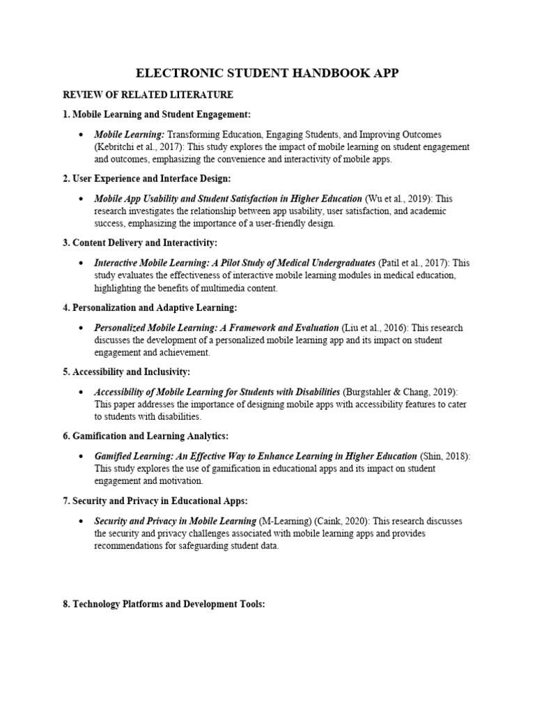 Electronic Student Handbook App | PDF