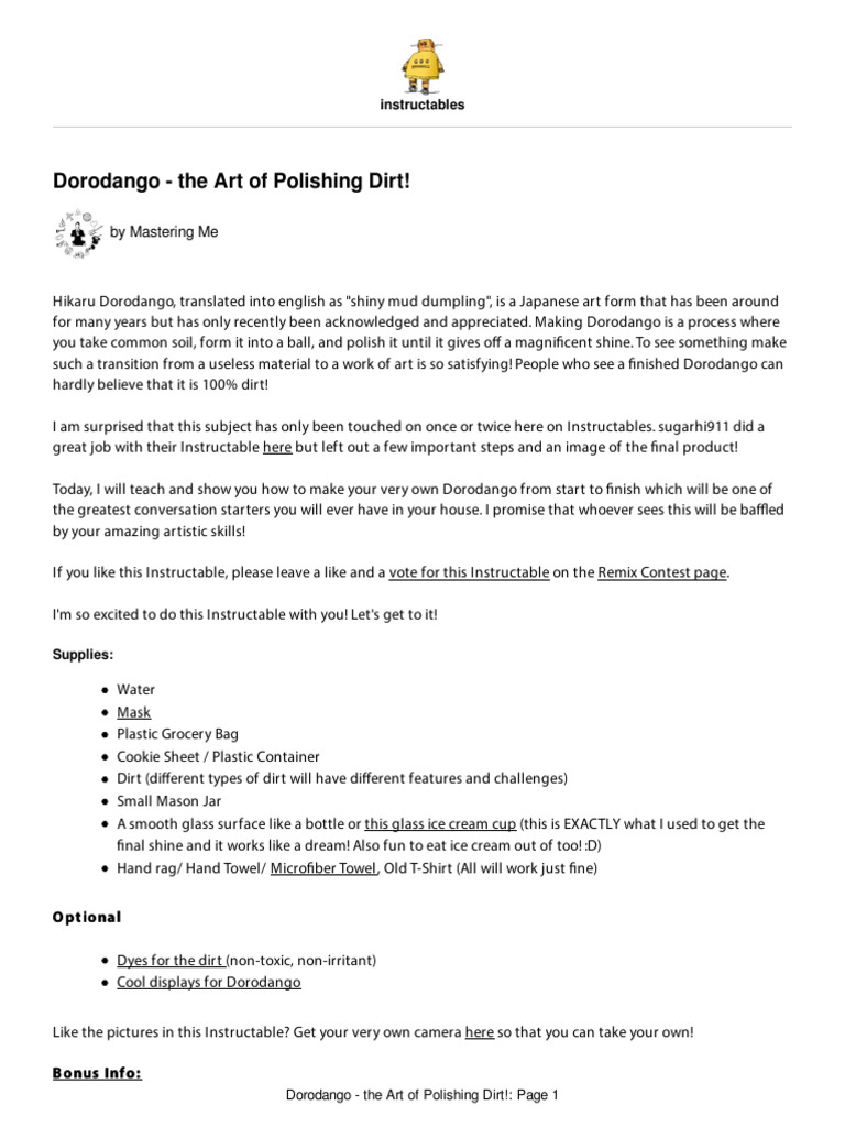 Dorodango The Art of Polishing Dirt | PDF