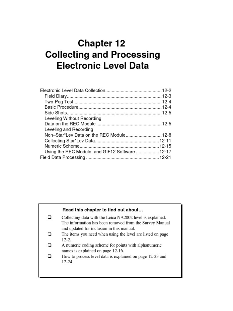 Leica NA2002 Level Data Collection Guide | PDF | Teaching Methods ...