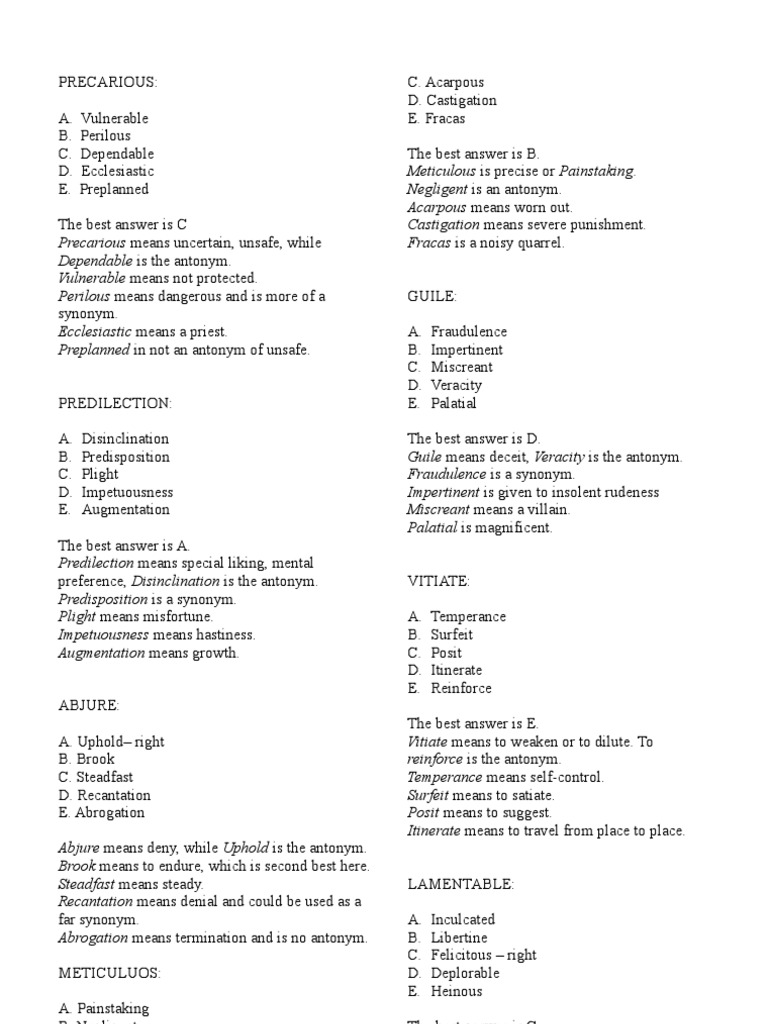 Practice Tests Analogies and Antonym Practice | PDF | Language Arts ...