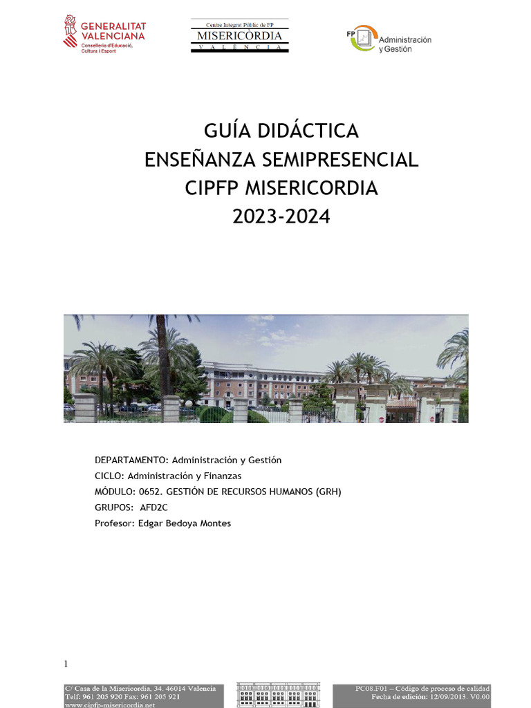 Guia Didactica GRH 23-24 | PDF | Evaluación | Gestión de recursos humanos