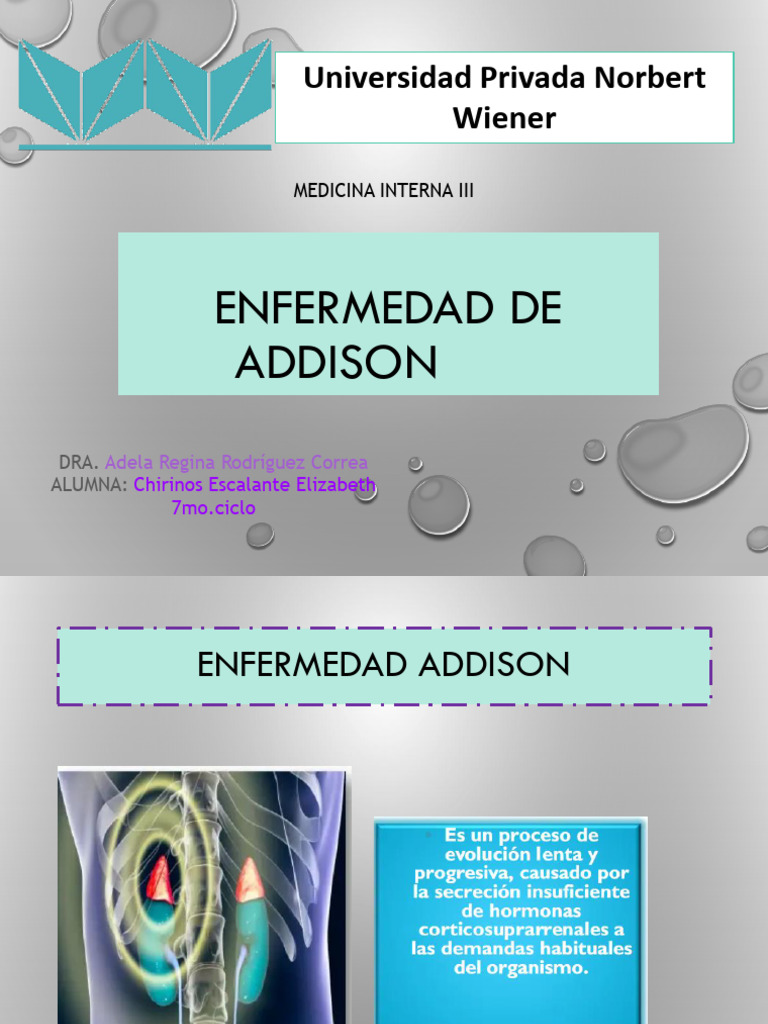 Enfermedad-de-Addison | PDF | Glándula suprarrenal | Glucocorticoides