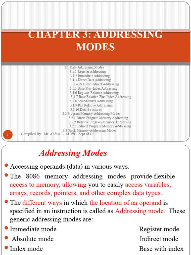 Overview of Memory Addressing Modes | PDF | 64 Bit Computing | Pointer (Computer Programming)