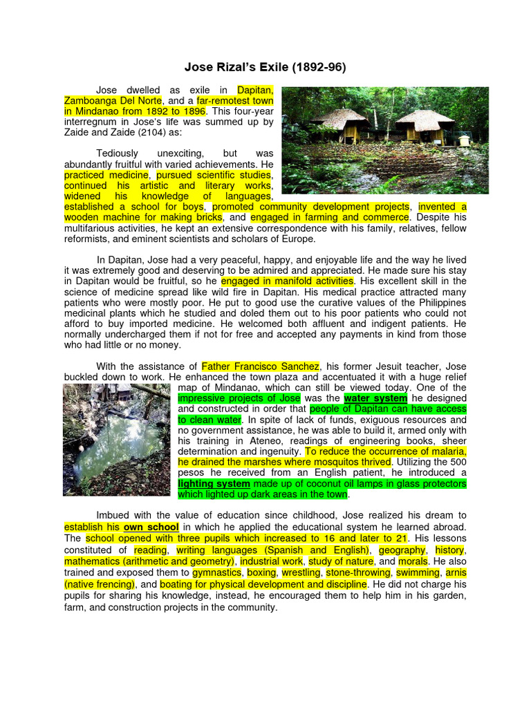 Rizal's Exile, Trial, Etc. | PDF