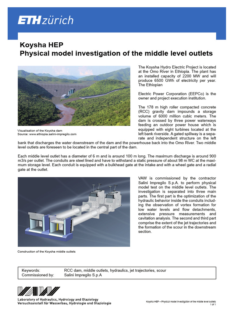 Physical Model Investigation of The Middle Level Outlet | PDF
