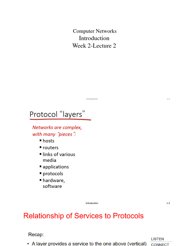 Week 2 - Lec 1-Layering | PDF | Computer Network | Network Architecture