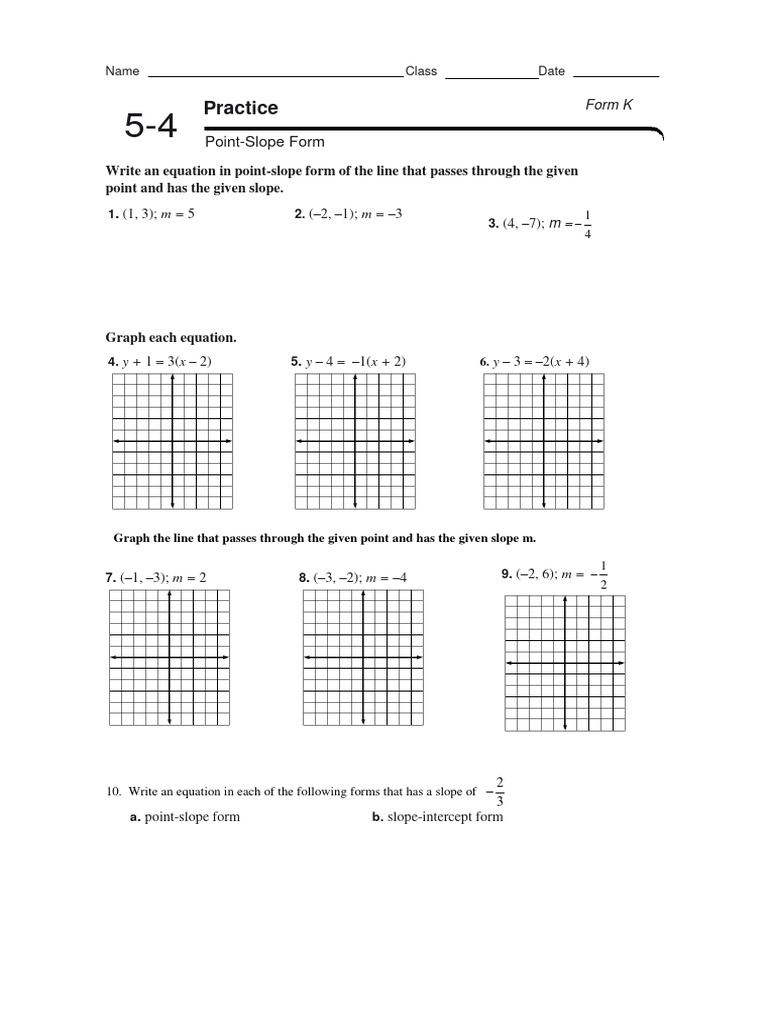 Point Slope Practice | Download Free PDF | Algebra | Mathematics