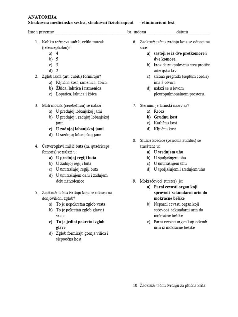 Med Sestra I Fizio R | PDF