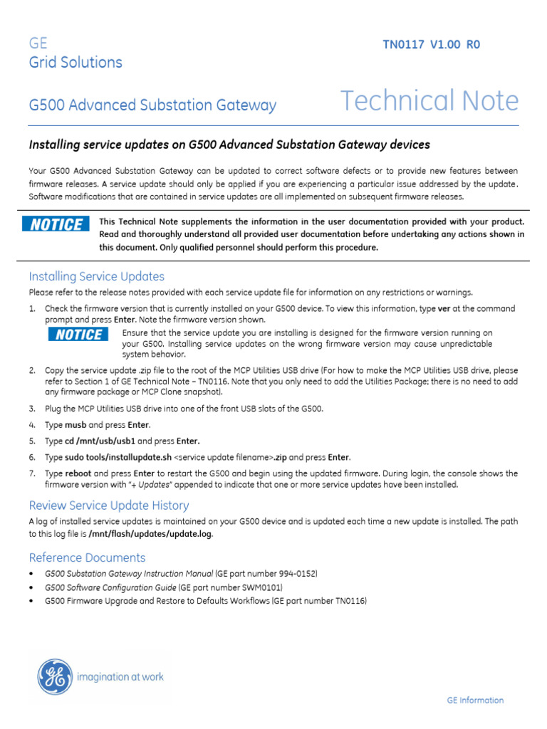TN0117 Installing G500 Service Updates V100 R0 | PDF | Usb | Usb Flash ...