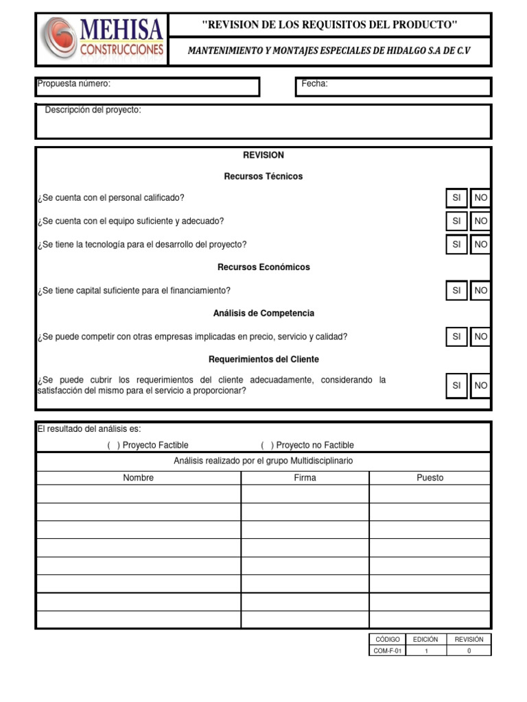 Formatos Com-F-01 | PDF