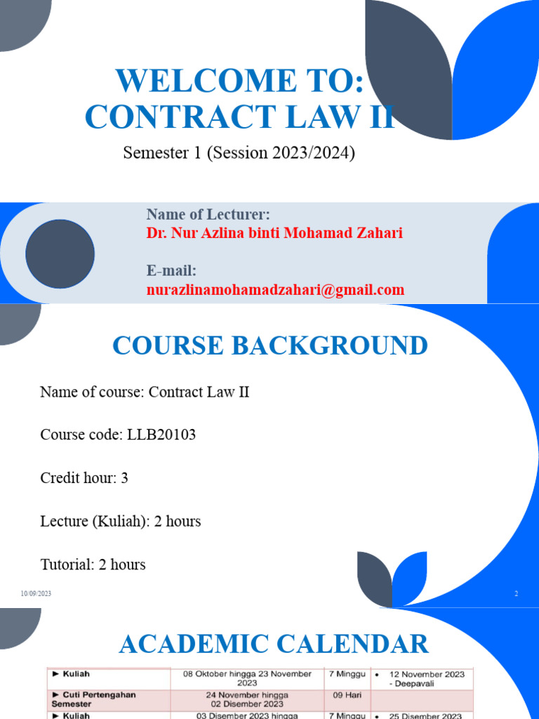 Contract Law II Course Overview | PDF | Private Law | Common Law