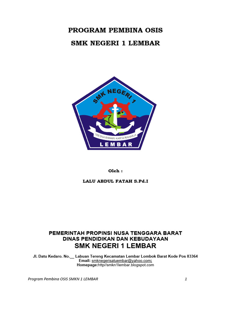 Program Kerja Pembina OSIS 2023-2024 | PDF