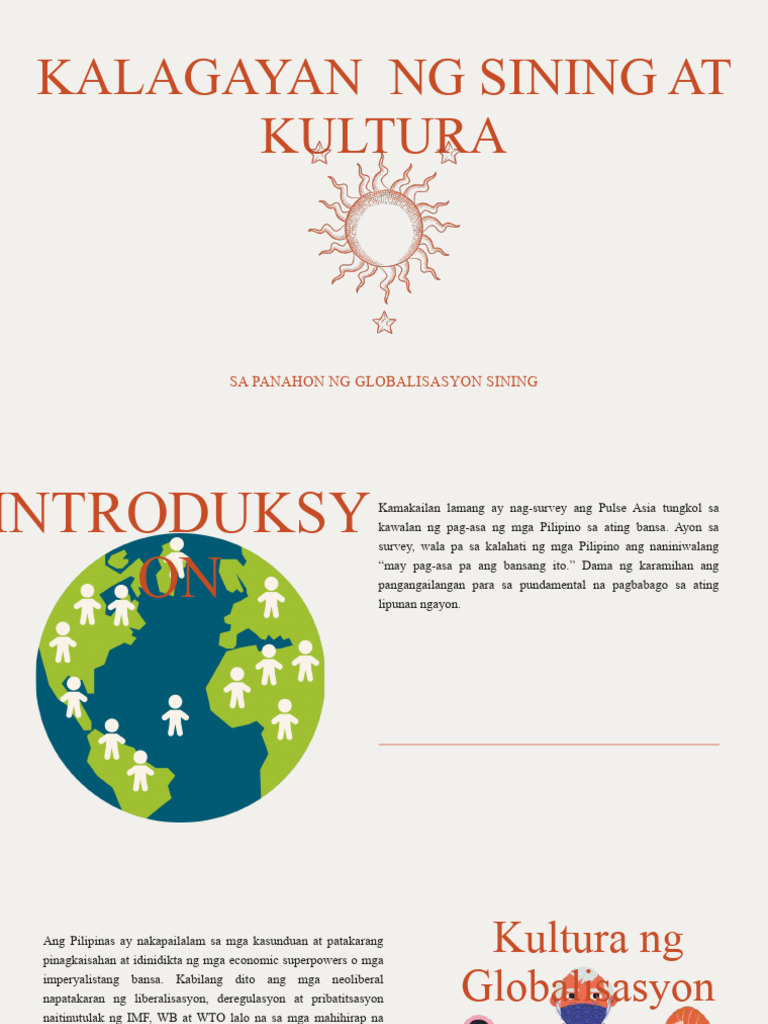 Kalagayan Ng Sining At Kultura Sa Globalisasyon Pdf