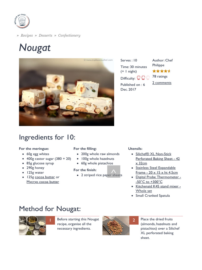 Nougat Our Recipe With Photos Meilleur Du Chef Pdf