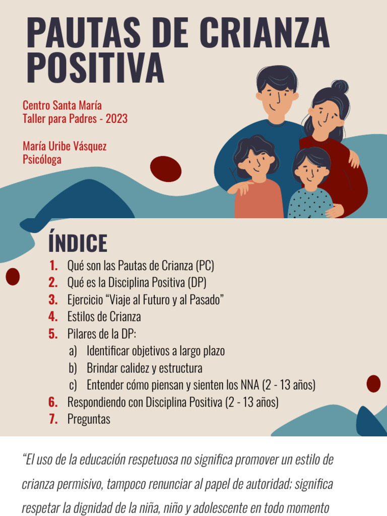 2023 Taller Padres - Pautas de Crianza | Descargar gratis PDF | Paternidad/maternidad | Las ...