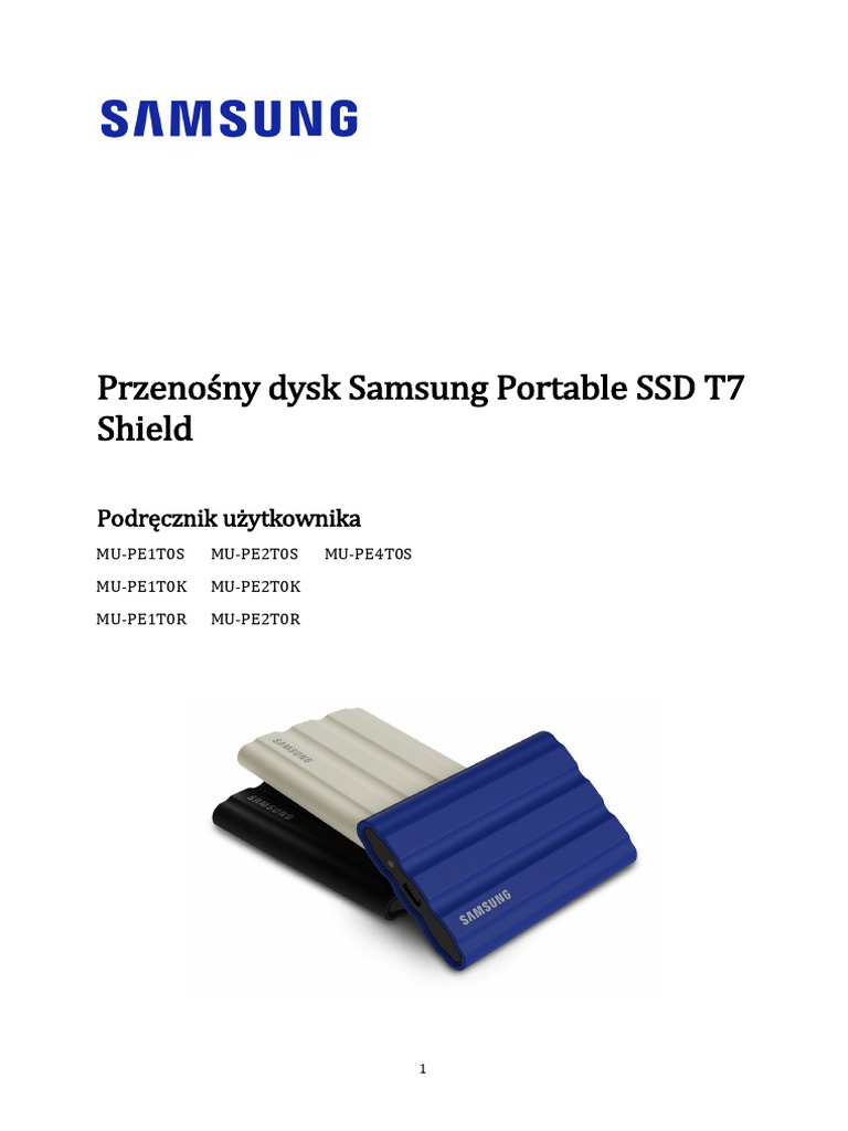 Instrukcja Obslugi SAMSUNG T7 Shield | PDF