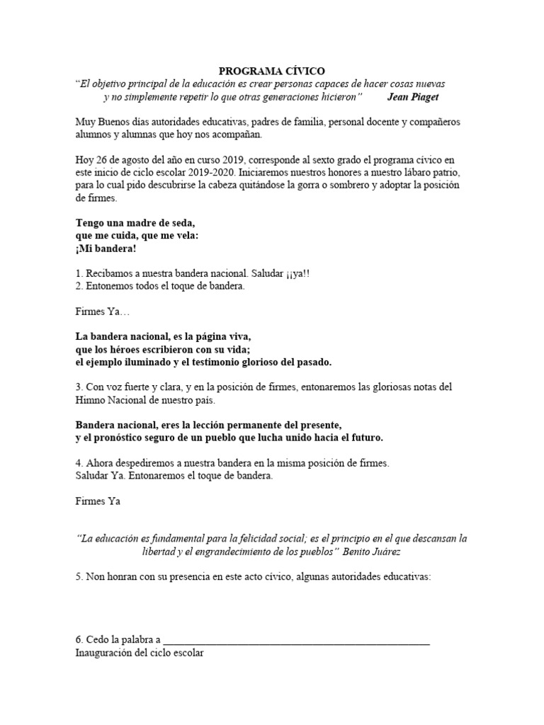 Programa Cívico e Himnos | PDF