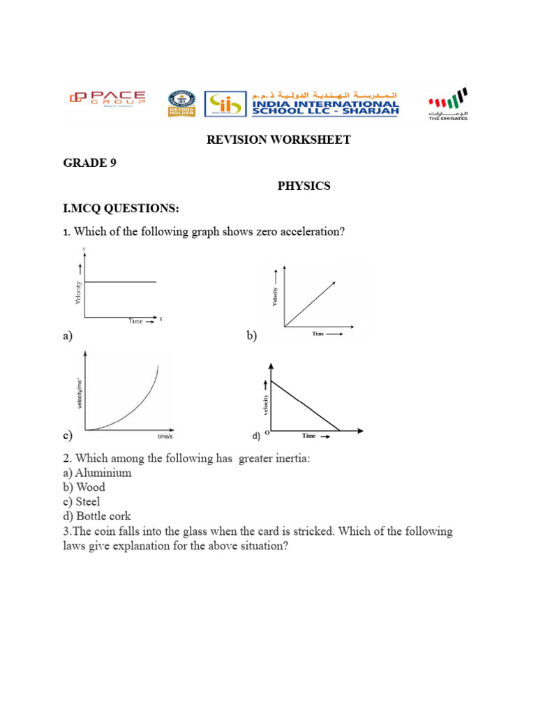 GR-9 Sci Revision Worksheet | PDF | Newton's Laws Of Motion | Cytoplasm