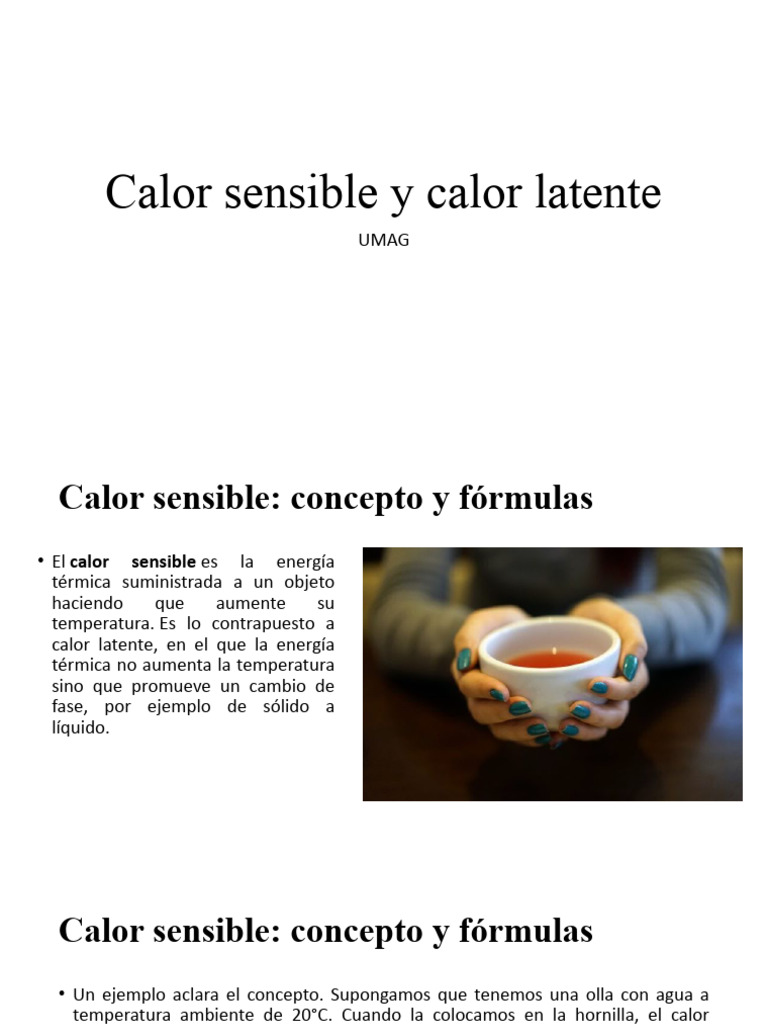 Presentación 3 Calor Sensible y Latente | PDF | Calor | Calor latente