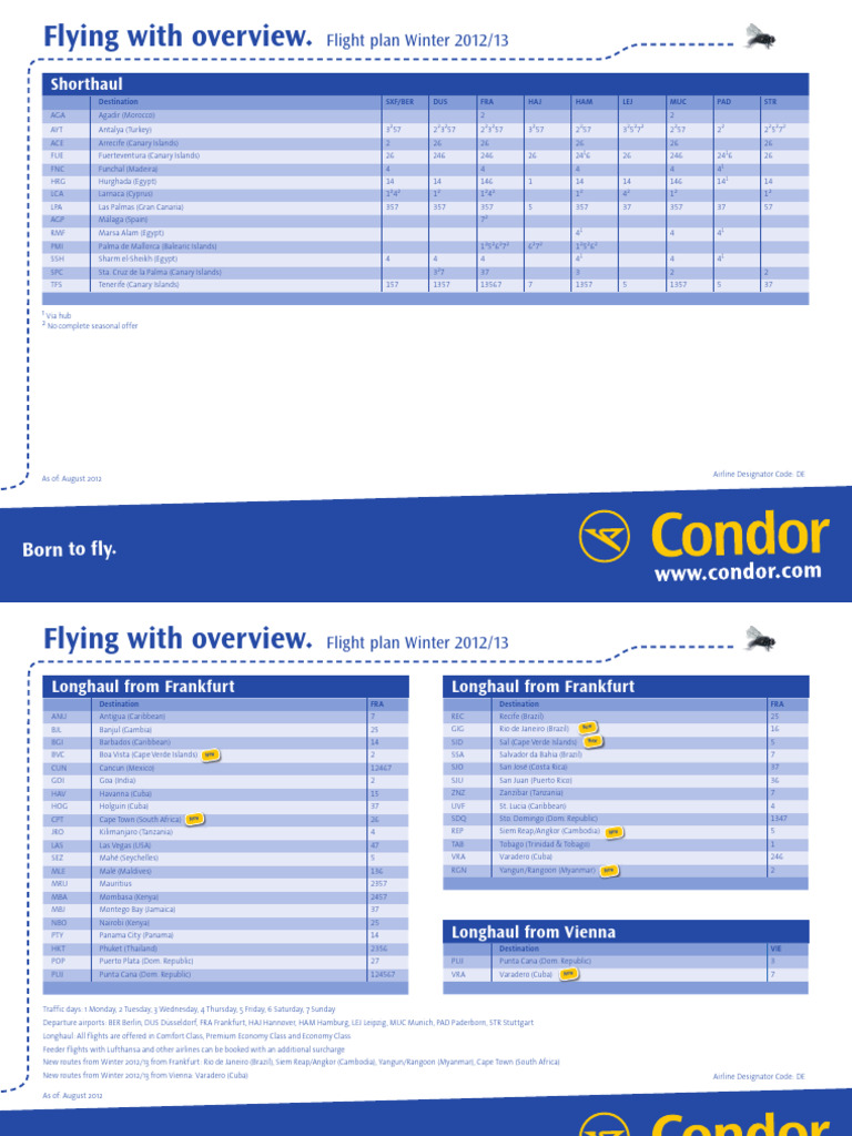 2013 Condor Winter Long Haul | PDF | Canary Islands | Transport