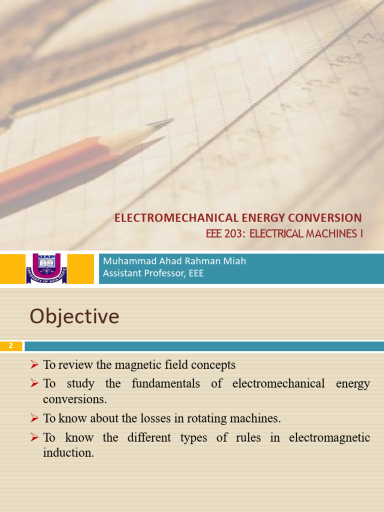 L1 - Electromechanical Energy Conversion | PDF | Electromagnetic Induction | Magnetic Field