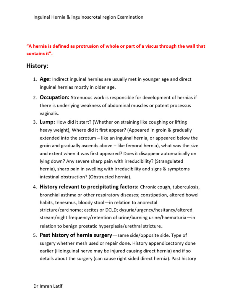 Iguinal Hernia Examination-1 | PDF | Clinical Medicine | Medical ...