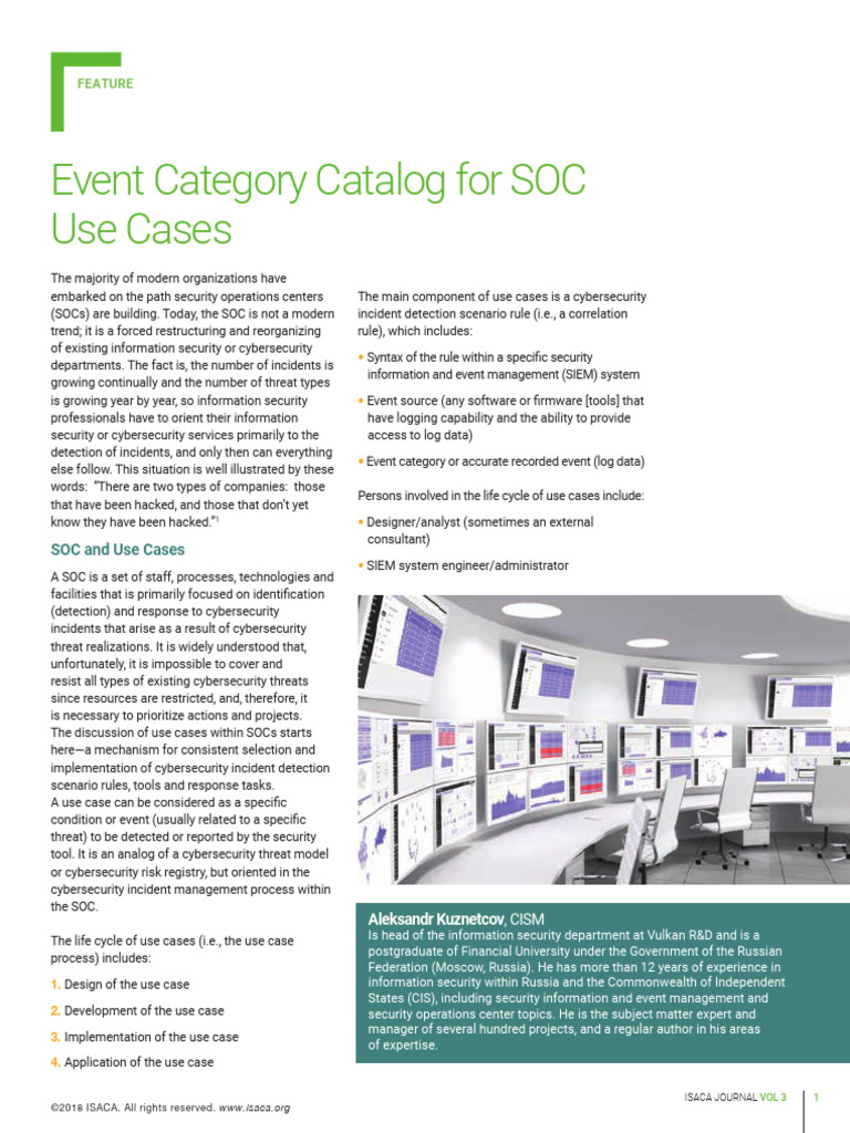 Event Category Catalog For SOC Use Cases Joa Eng 0518 | PDF