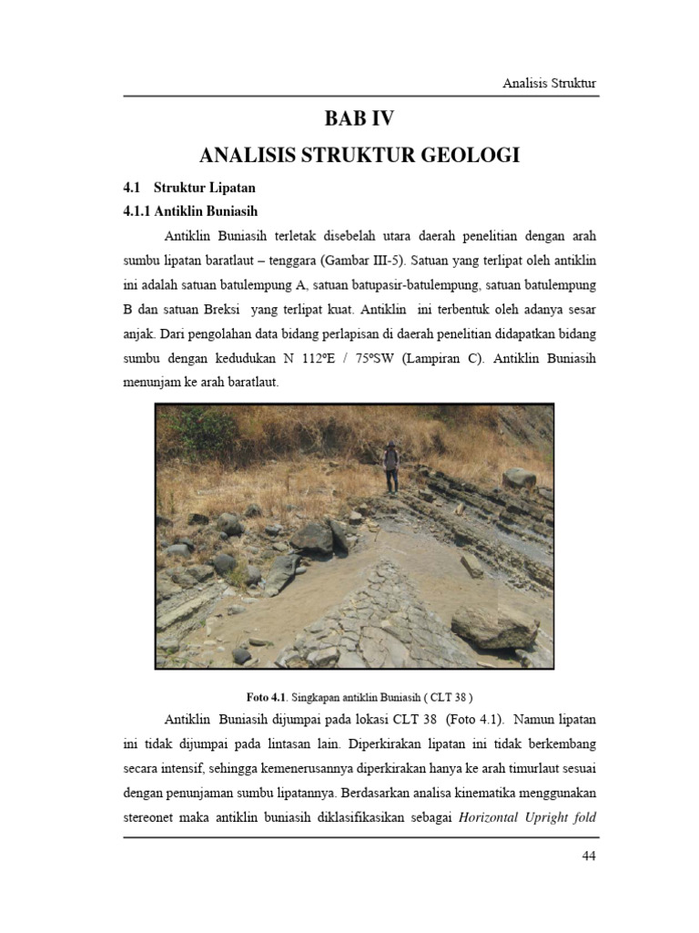 Analisis Struktur Geologi Antiklin dan Sesar | PDF