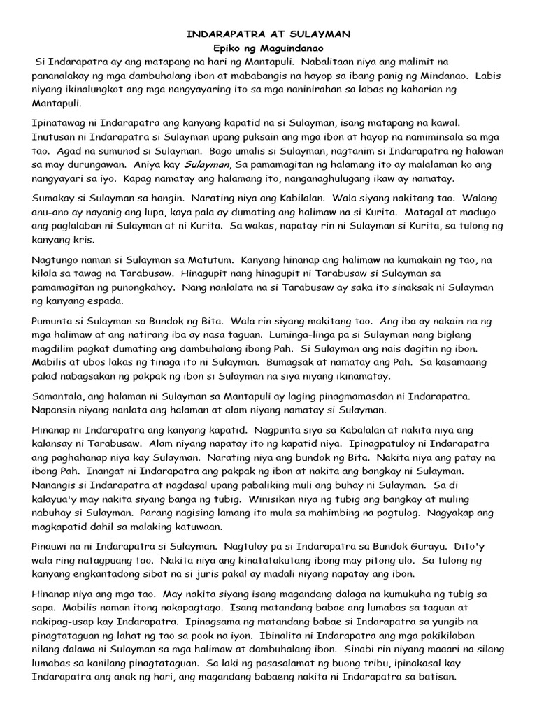Fil 7 - Indarapatra at Sulayman | PDF