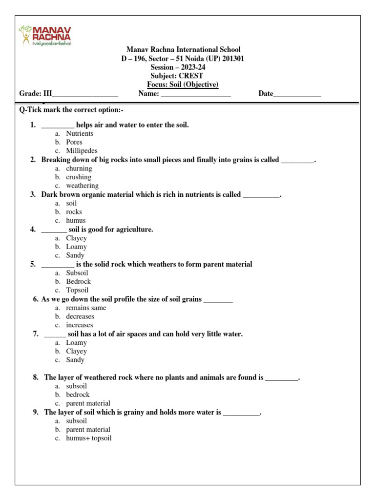 Soil-Objective Sheet | PDF