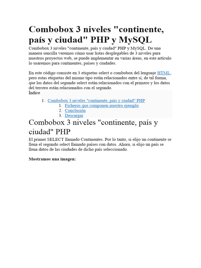 Combobox 3 Niveles | PDF