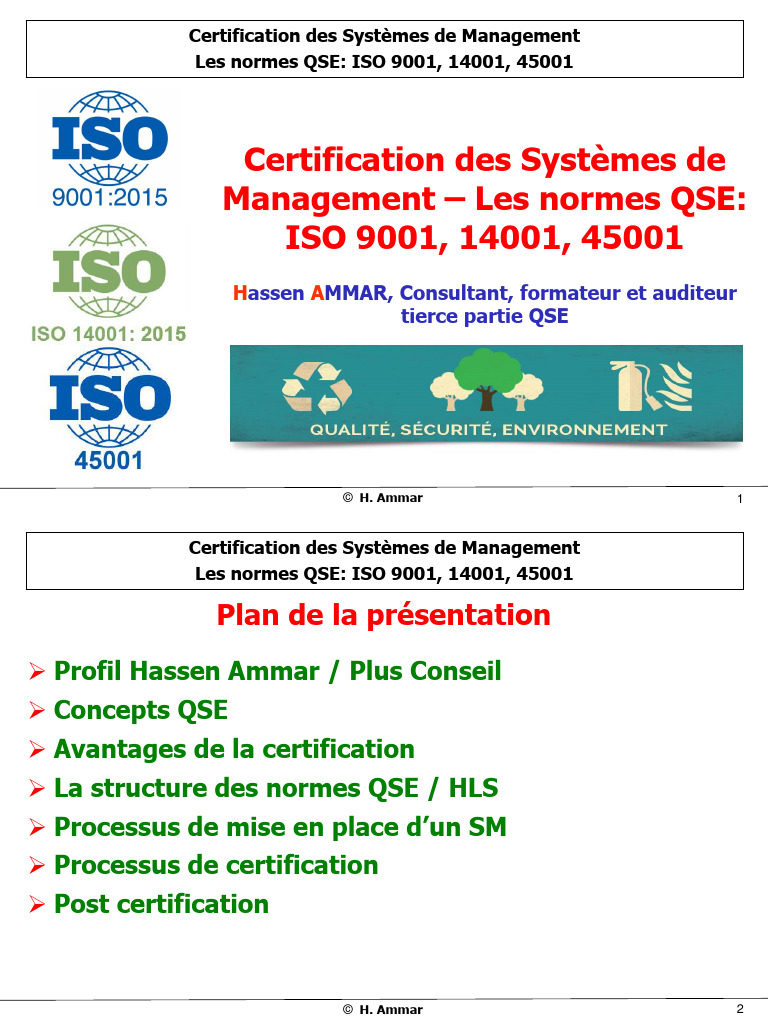Certification des Systèmes de Management QSE | PDF | Gestion des ...