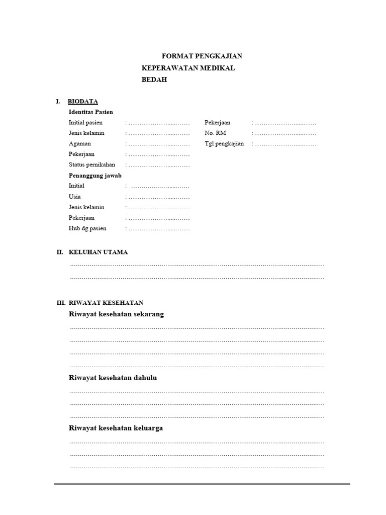 Format Pengkajian Keperawatan Medikal Bedah | PDF