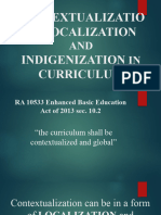 Contextualization, Localization and Indigenization in Curriculum | PDF