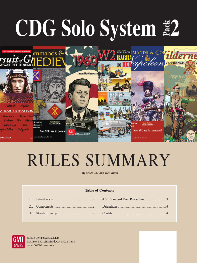 CDG Solo Pack2 Final Rules | PDF