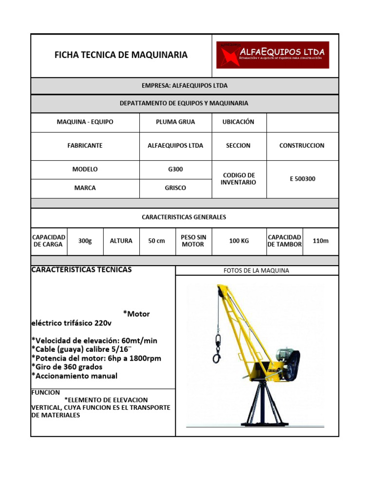 Ficha Tecnica Pluma 5 | PDF