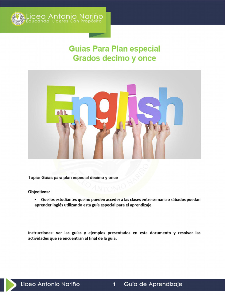 Guia Plan Especial de Decimo y Once | PDF