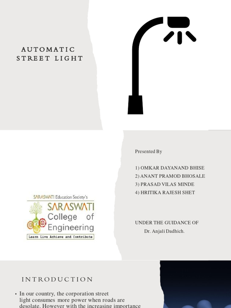 Automatic Street Light PPT | PDF | Manufactured Goods | Electrical Engineering