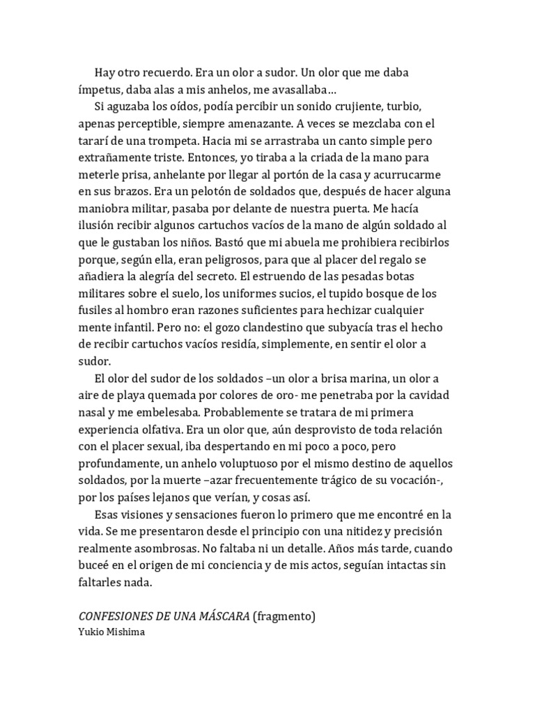 MISHIMA Confesiones de Una Máscara | PDF