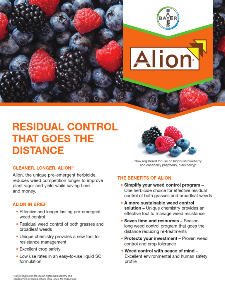Alion Blueberry and Caneberry Technical Bulletin | PDF